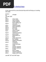 Staad Pro Shortcut Keys | PDF | Software | Computing