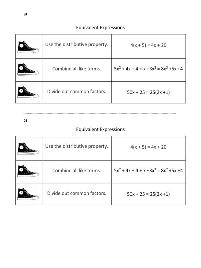 Keeper 23 Equivalent Expressions | PDF