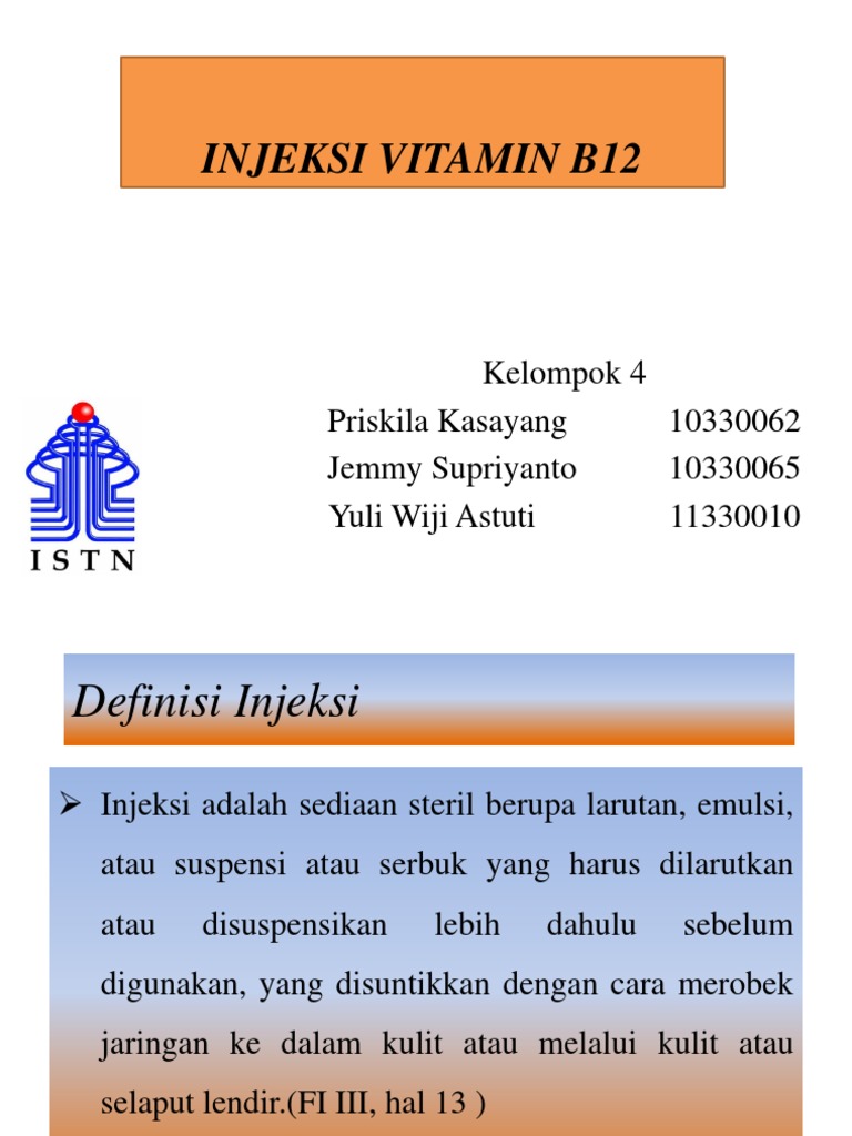 PPT Injeksi Vitamin b12 | PDF