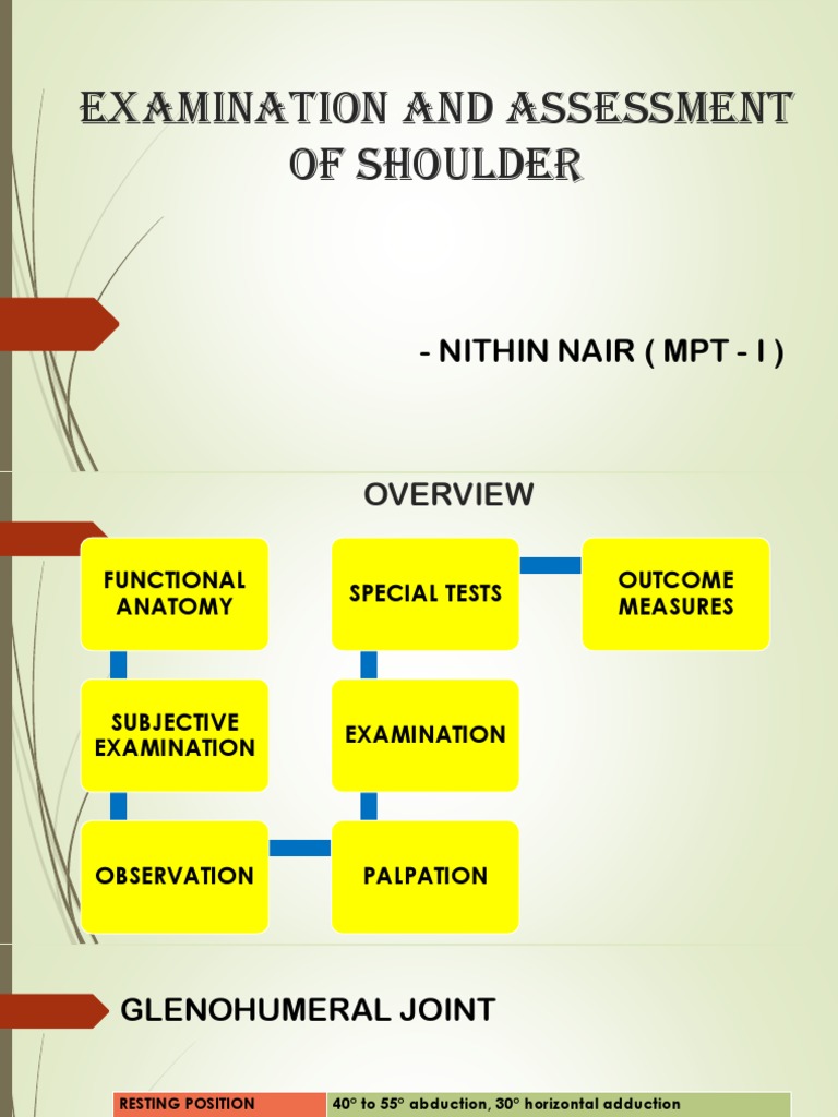 Assessment of Shoulder | PDF | Shoulder | Anatomical Terms Of Motion
