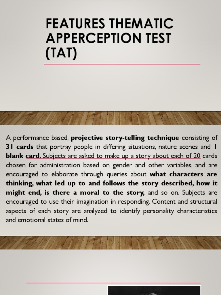 TAT Projective Storytelling Test Reveals Personality & Emotions | PDF ...