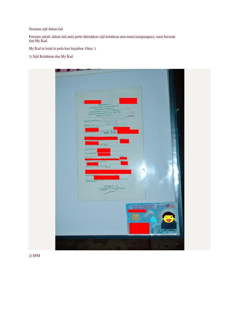 Susunan Sijil Dalam Fail | PDF