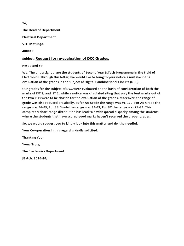 Request for DCC Grade Re-evaluation | PDF | Nature