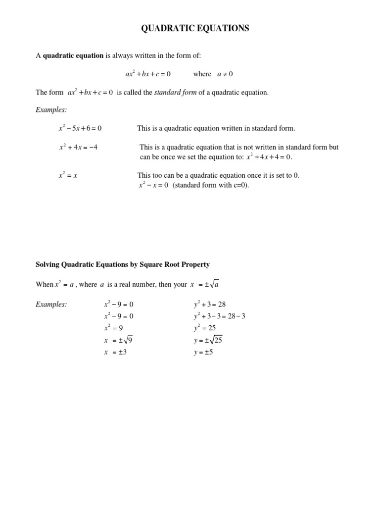 Solving Quad Equations PDF | PDF