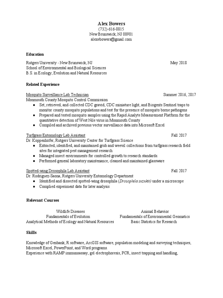 Alex Bowers Resume | PDF