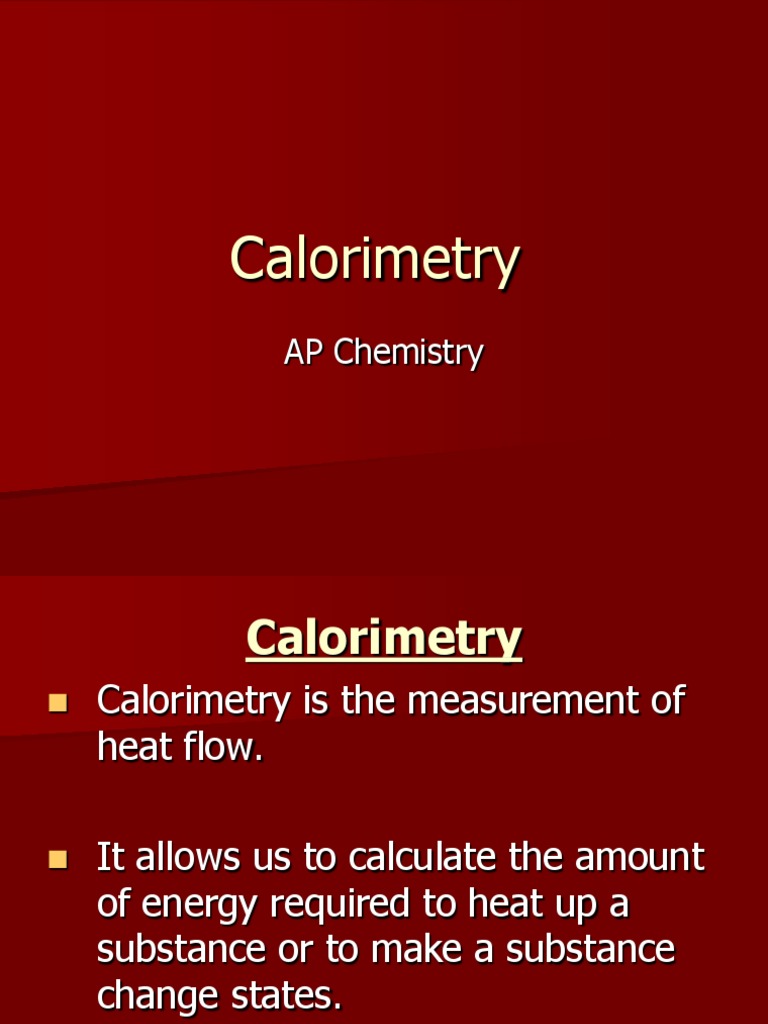 AP Chem Calorimetry | Download Free PDF | Heat Capacity | Mole (Unit)