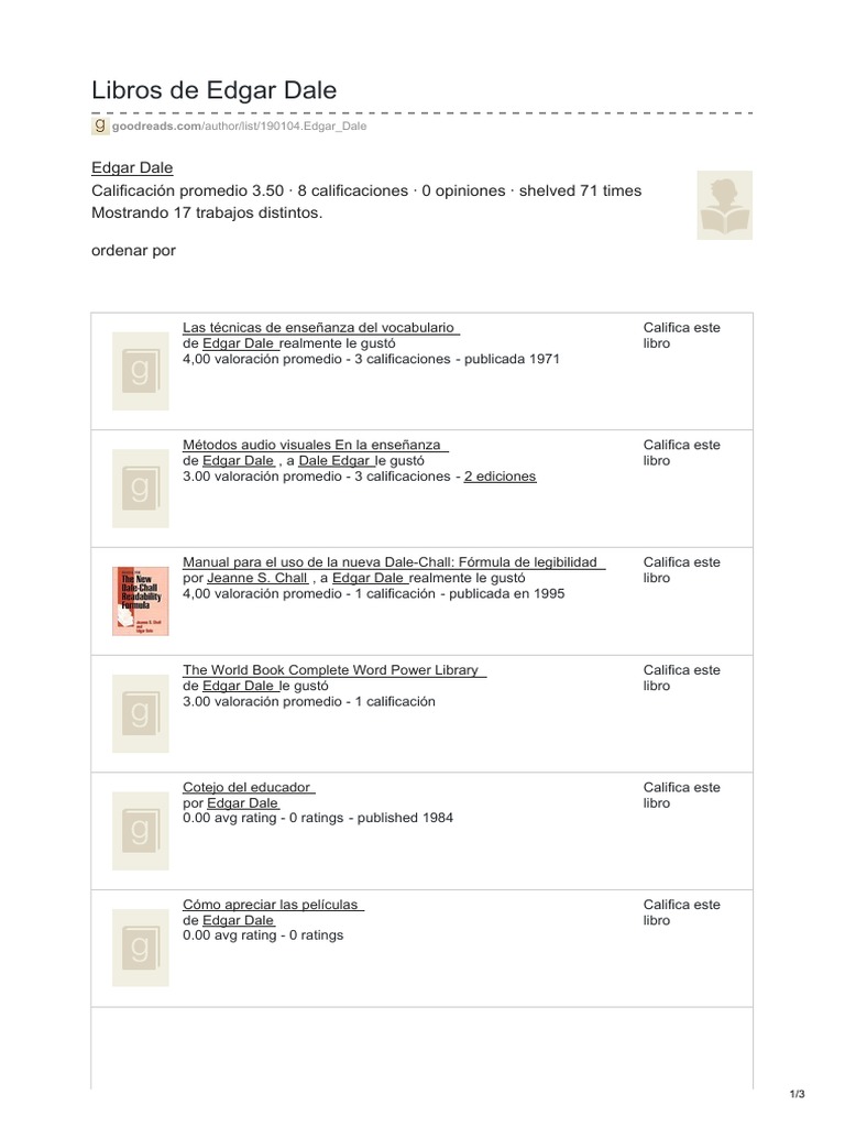 Libros de Edgar Dale | PDF | Ocio