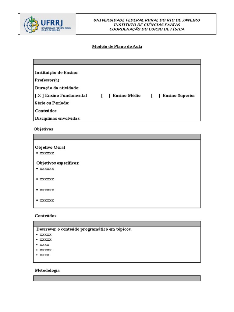 Plano De Aula Como Fazer Modelos E Exemplos Prontos Lucox Cl