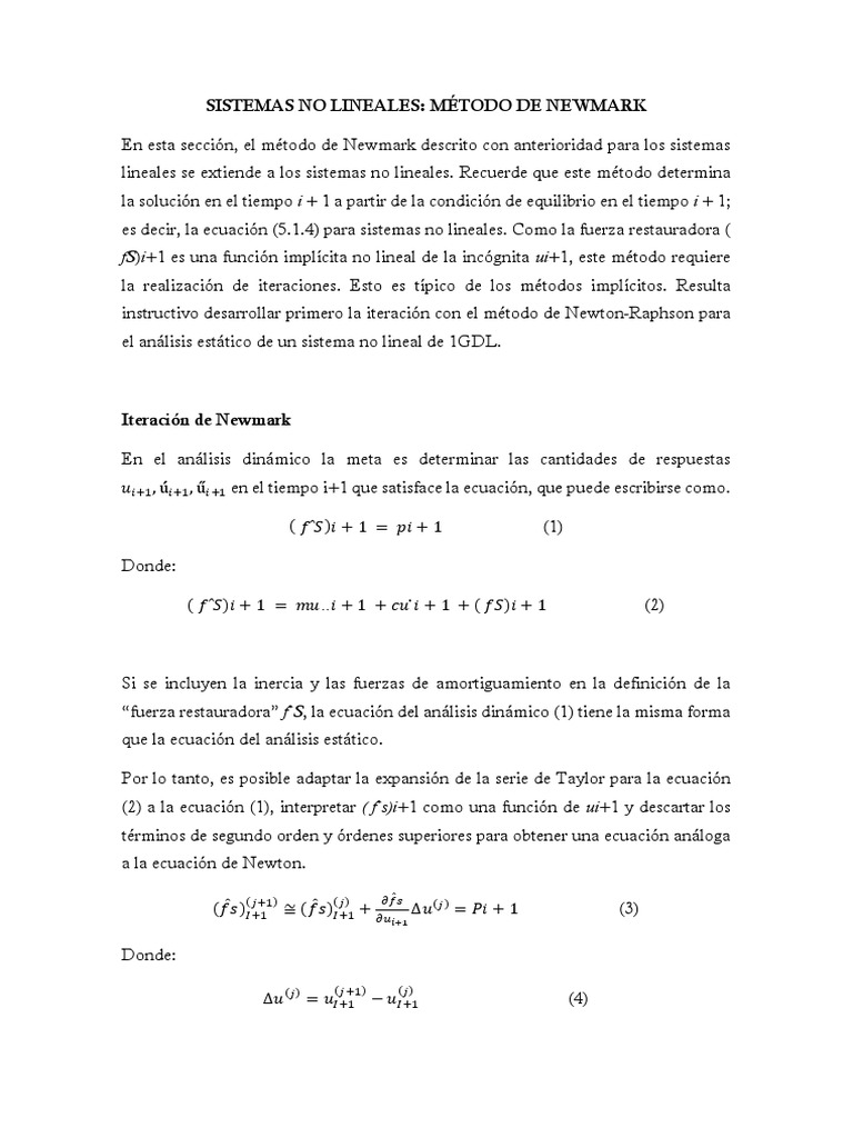Sistemas No Lineales Newmark | PDF | Viscosidad | Fricción