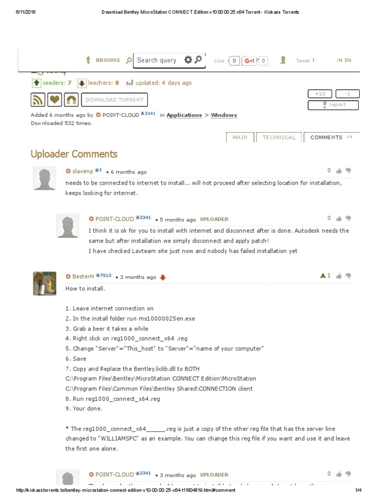 Installation Instructions and User Comments for Bentley MicroStation ...