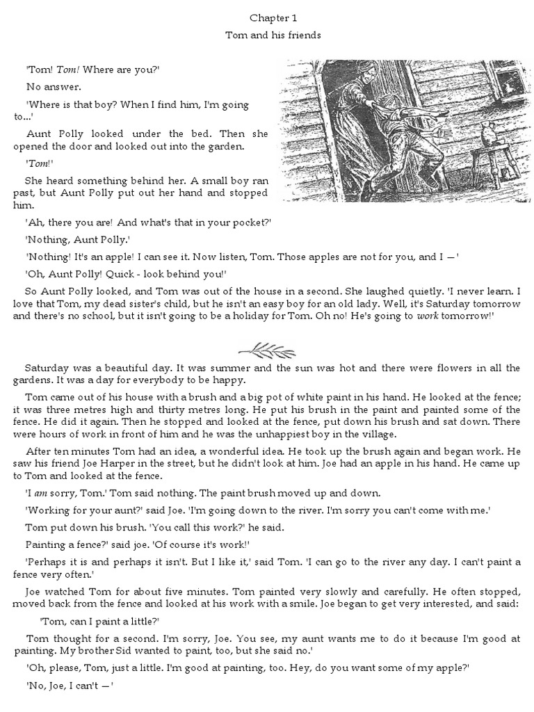 The Adventures of Tom Sawyer Chapter 1 e 2 | PDF | The Adventures Of ...