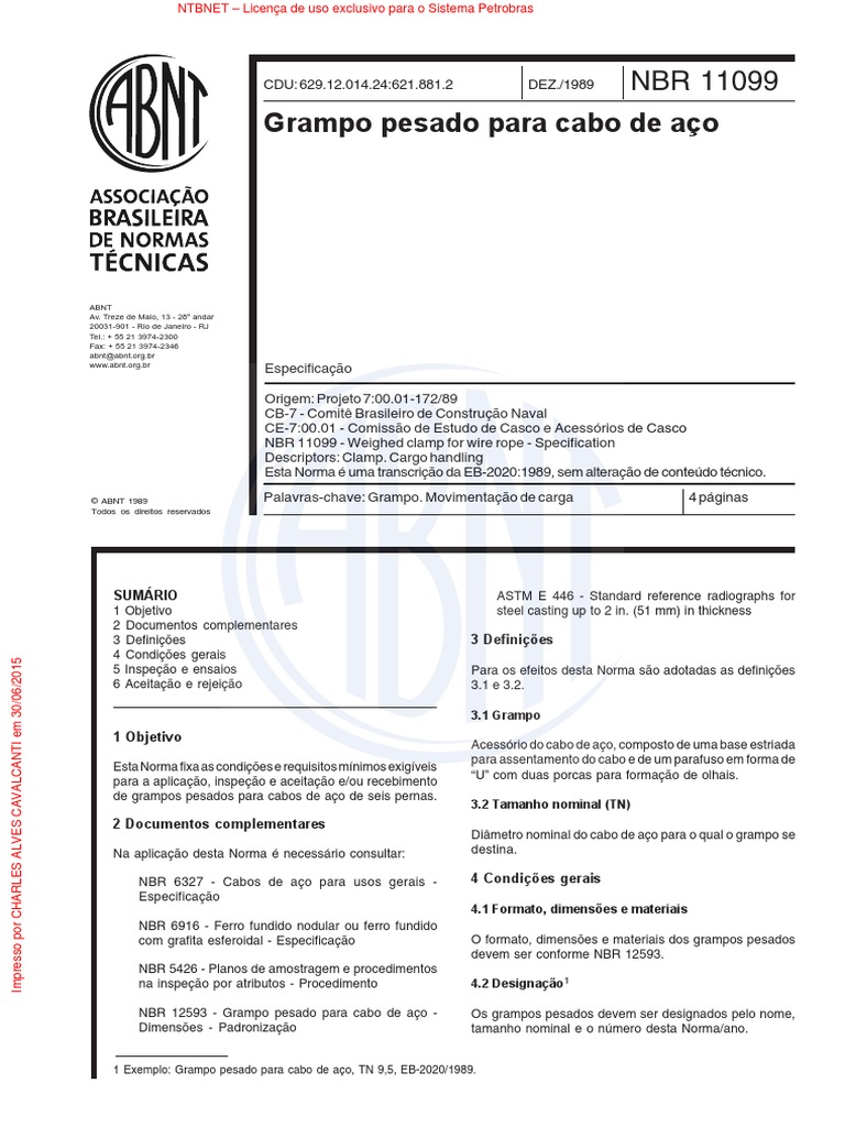 NBR 11099 | PDF | Ferro fundido | Aço