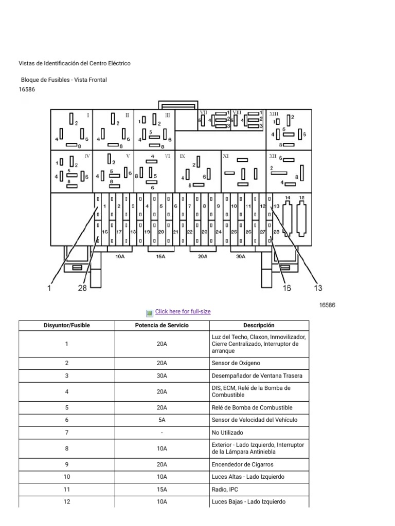 Diagrama Caja de Fusibles Chevy C3 2009 | Bienes manufacturados | Poder ...