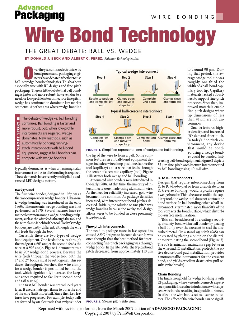 Wire Bond Technology - Ball Vs Wedge | PDF | Materials | Computer ...