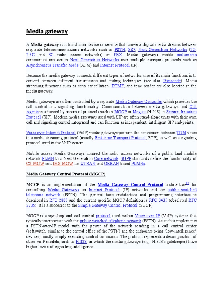 Media Gateway: CS-MGW Ims-Mgw | PDF | Internet Protocols | Internet