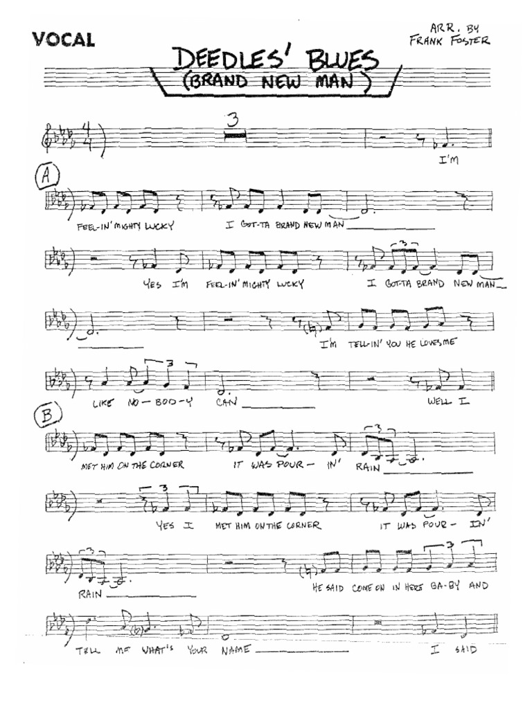 Deedles' Blues - FULL Big Band (Vocal) Foster - Count Basie | PDF