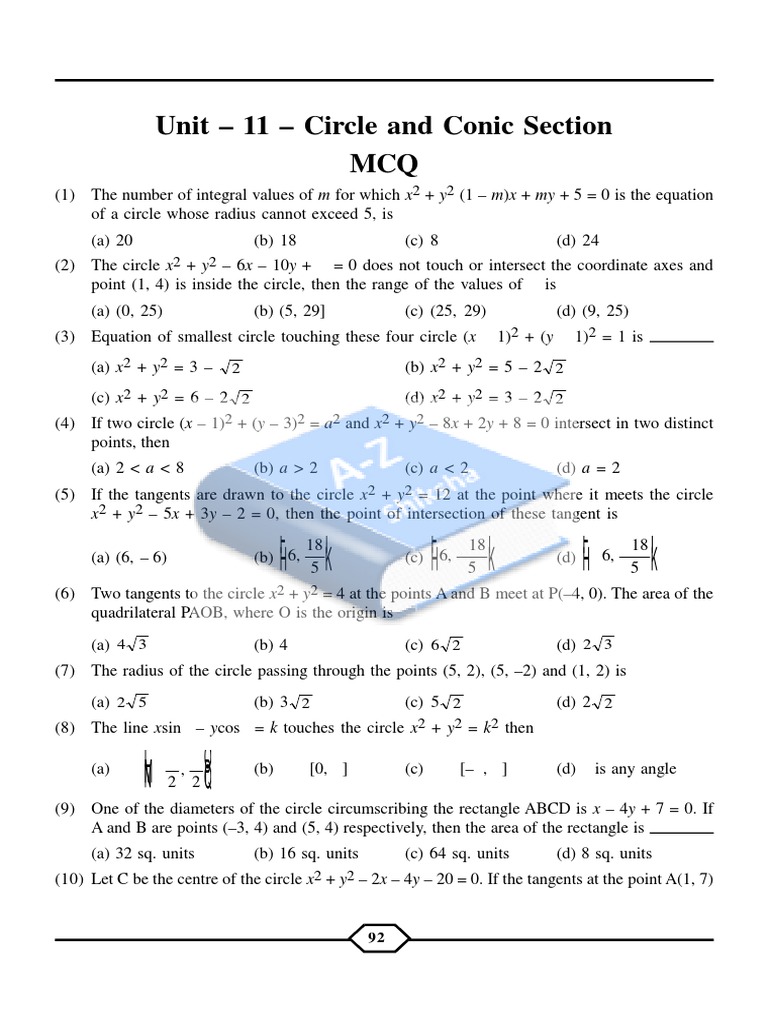 Circle and Conic Section | PDF | Circle | Ellipse