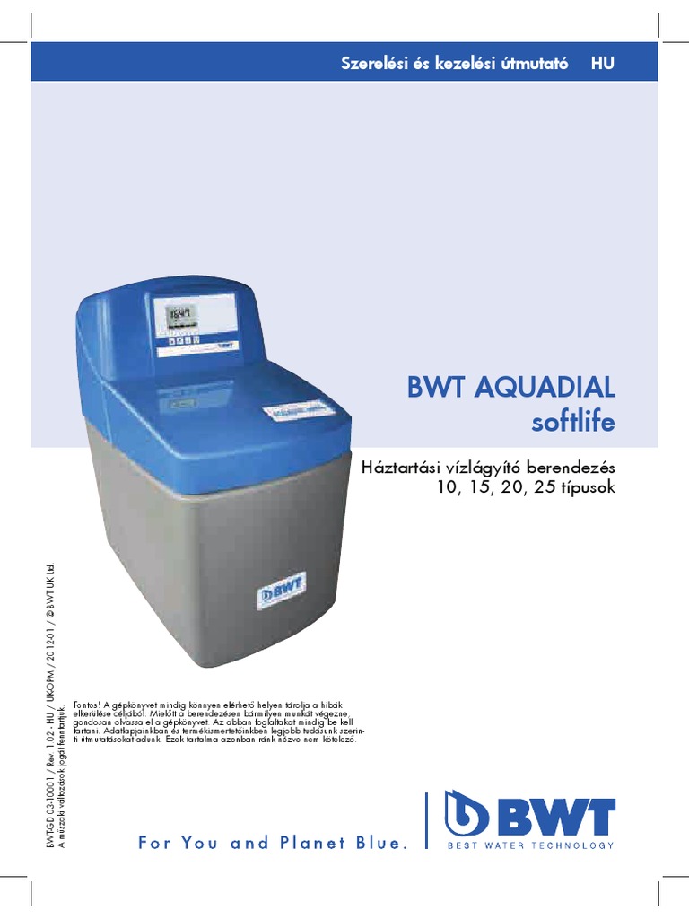 BWT AQUADIAL Softlife 10 15 25 Vizlagyito - Gepkonyv PDF | PDF