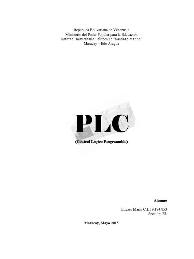 PLC Controlador Logico Programable | PDF | Controlador lógico ...
