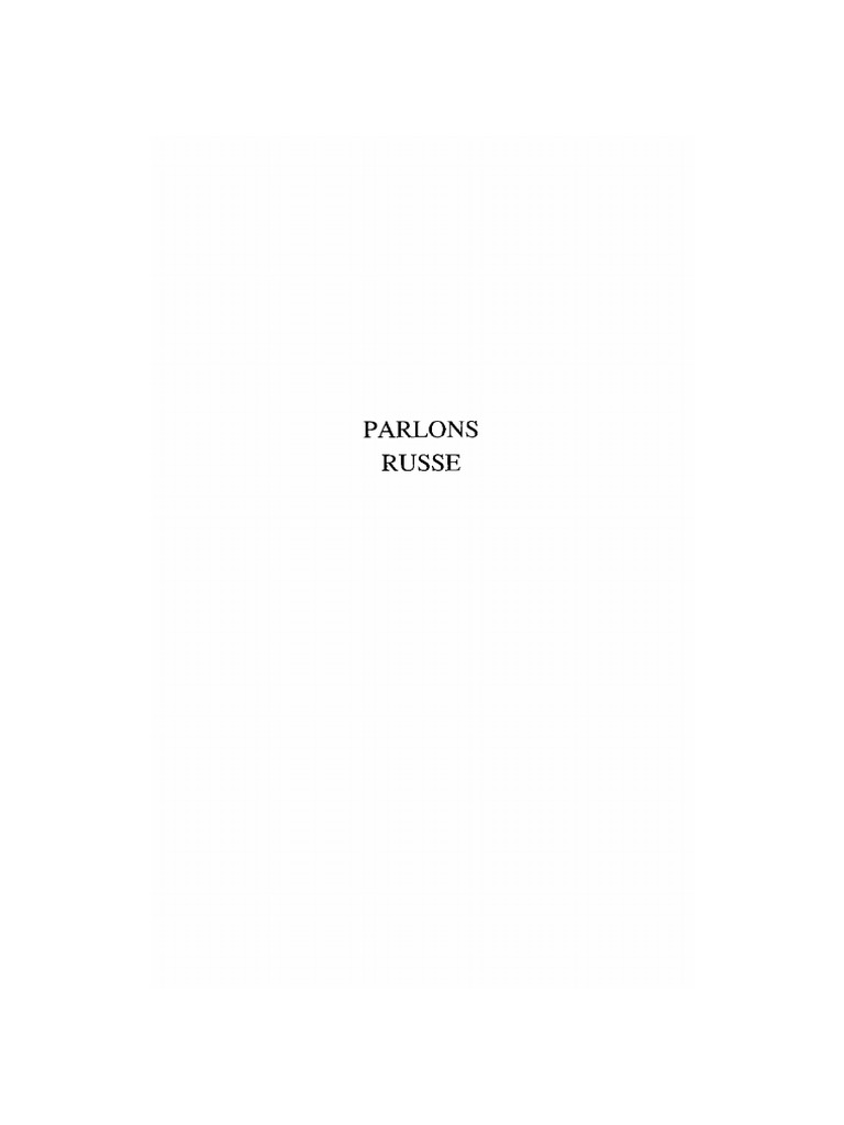 Parlons Russe PDF | PDF