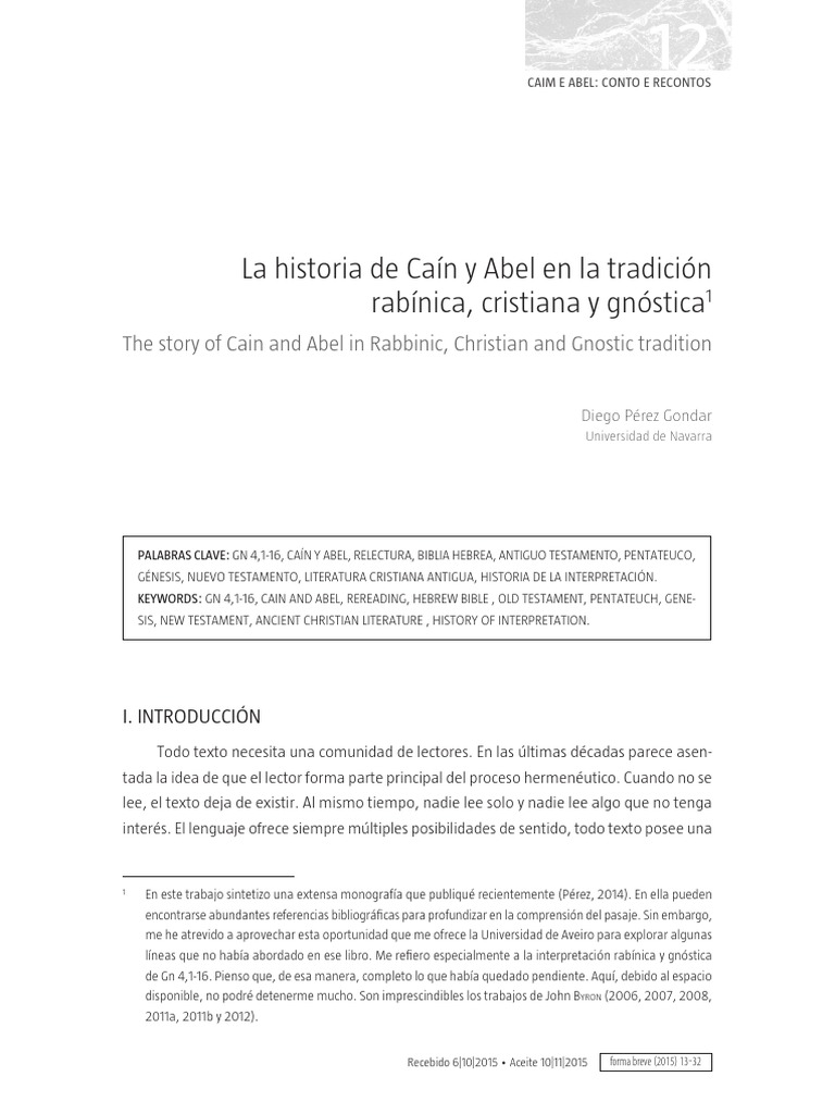 Historia de Caín y Abel | PDF | Caín y Abel | Cristianismo