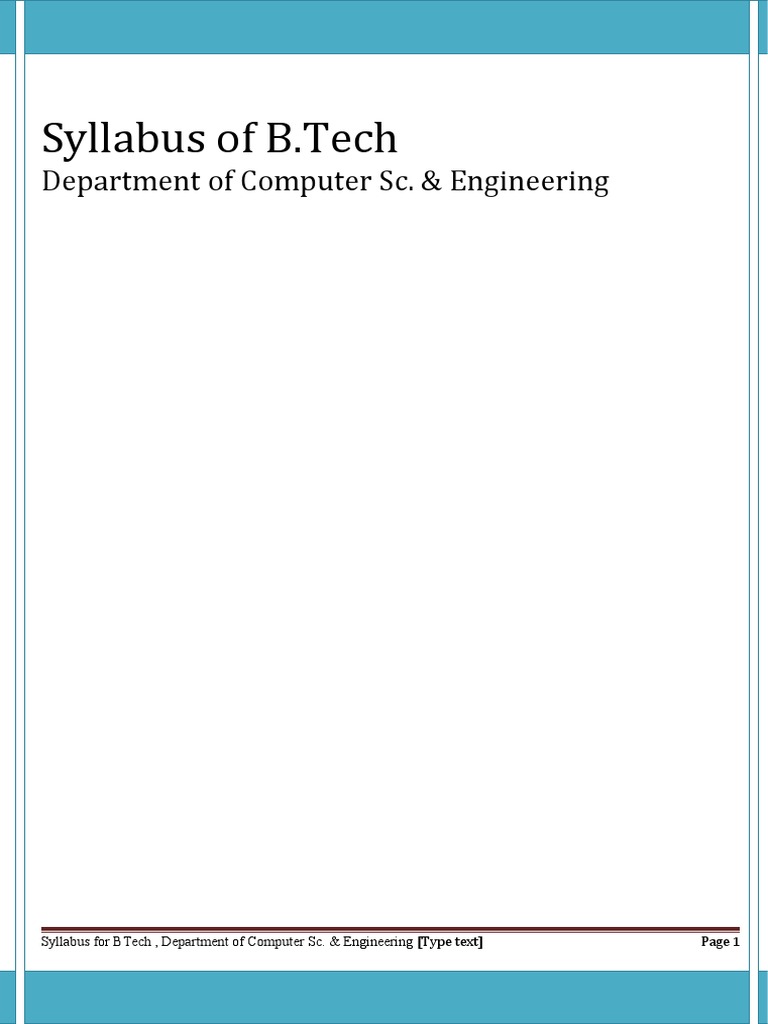 B.Tech CSE Syllabus 2009-2010 | PDF | Parsing | Compiler