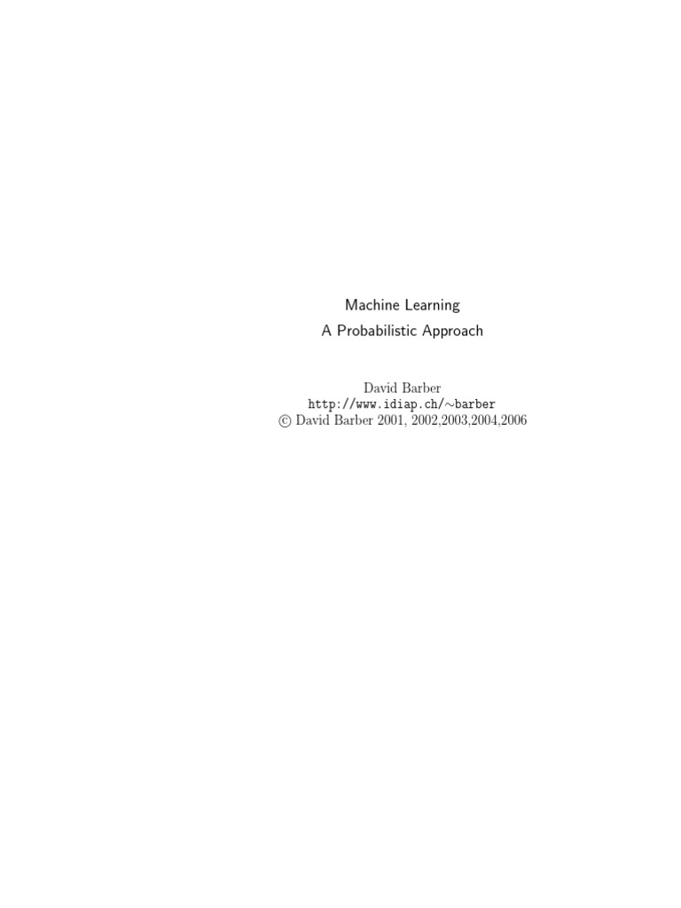 Probabilistic Machine Learning Guide | PDF | Bayesian Network | Machine ...
