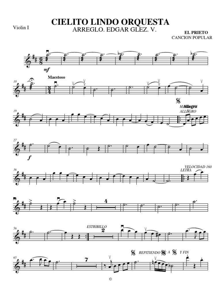 CIELITO LINDO ORQUESTA - Violin I.pdf