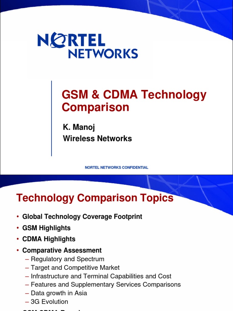 GSM Vs CDMA | PDF | Gsm | General Packet Radio Service