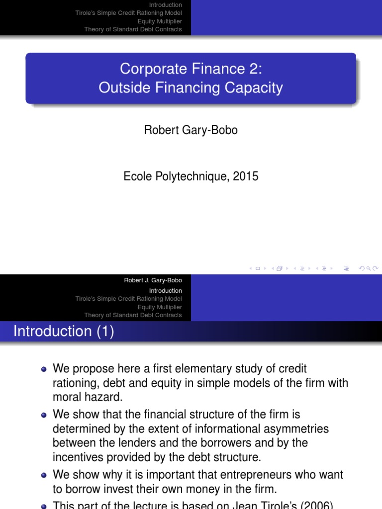 Cours Corporate Finance | PDF | Interest | Credit