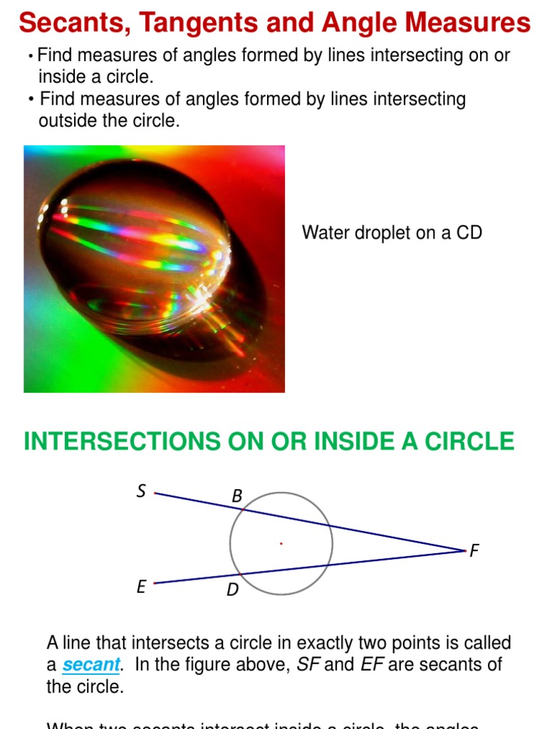 10-6 Secants, Tangents and Angle Measures | PDF | Trigonometric ...