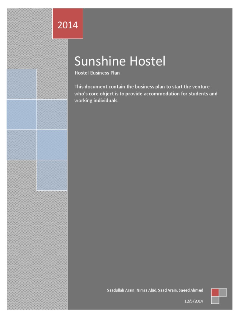 Hostel Business Plan | PDF | Hostel | Meal