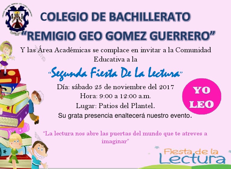 Invitacion Fiesta Lectura | PDF
