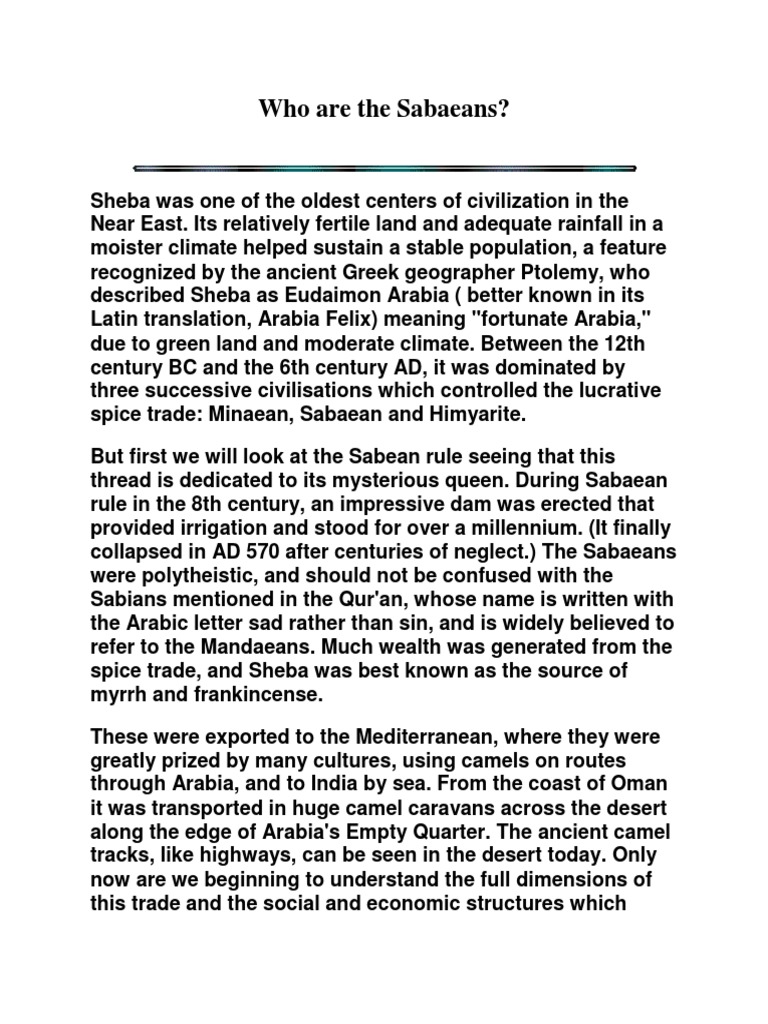 Sabaeans | Ancient History | Languages