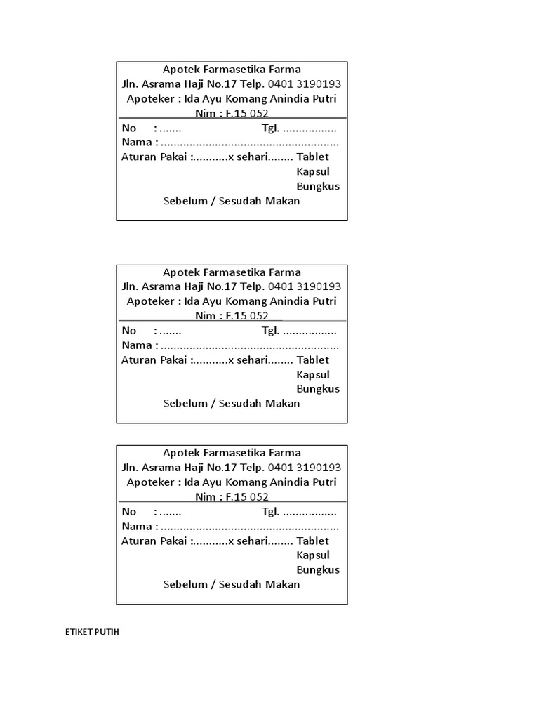 ETIKET | PDF | Kesehatan Holistik