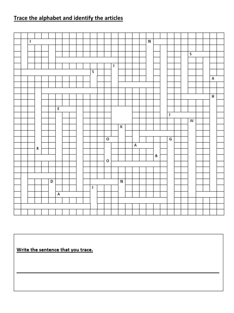 Trace The Alphabet and Identify The Articles: I N S I S A | PDF