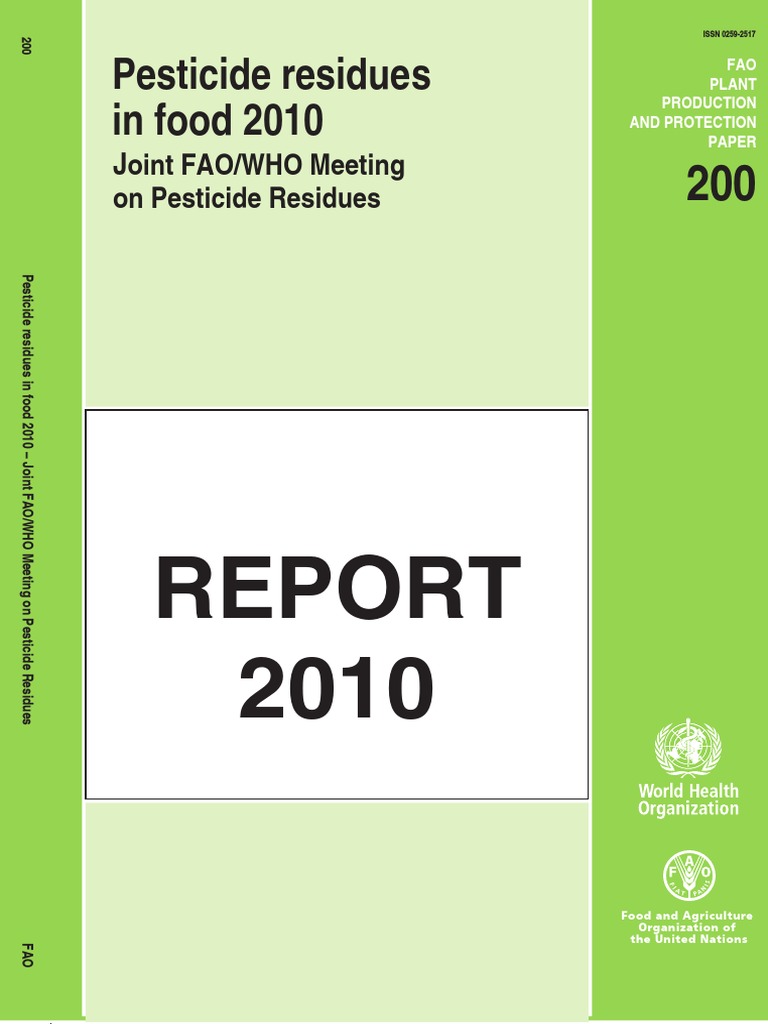 JMPR 2010 Contents | PDF | Food And Agriculture Organization | Pesticide