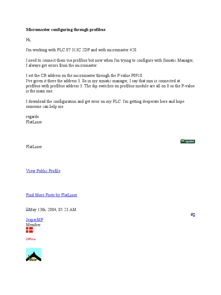 Micro Master Configuring Through Profibus | PDF | Bit | Computer ...