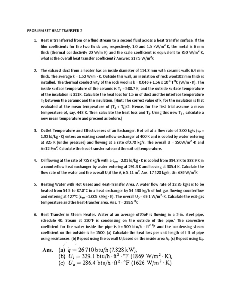 Heat Transfer Calculations and Analysis | PDF | Heat Transfer | Thermal ...