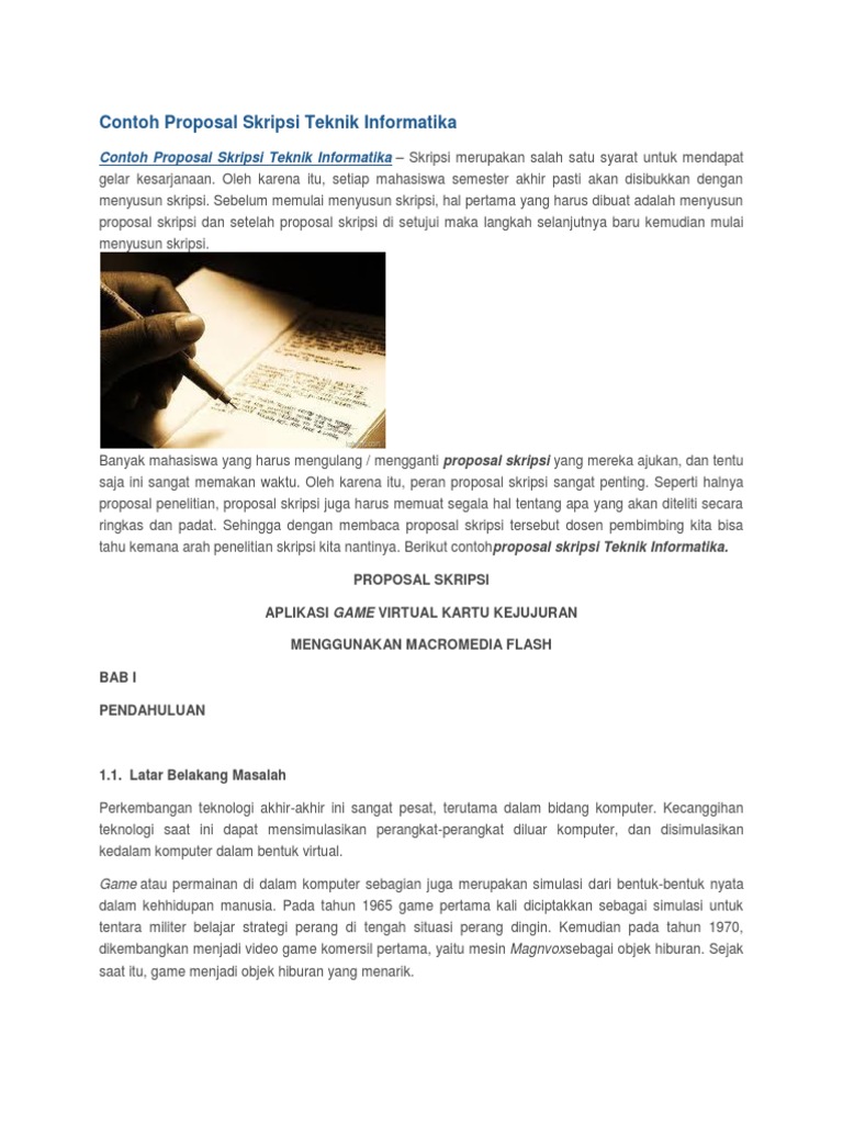 Contoh Proposal Skripsi Teknik Informatika | PDF