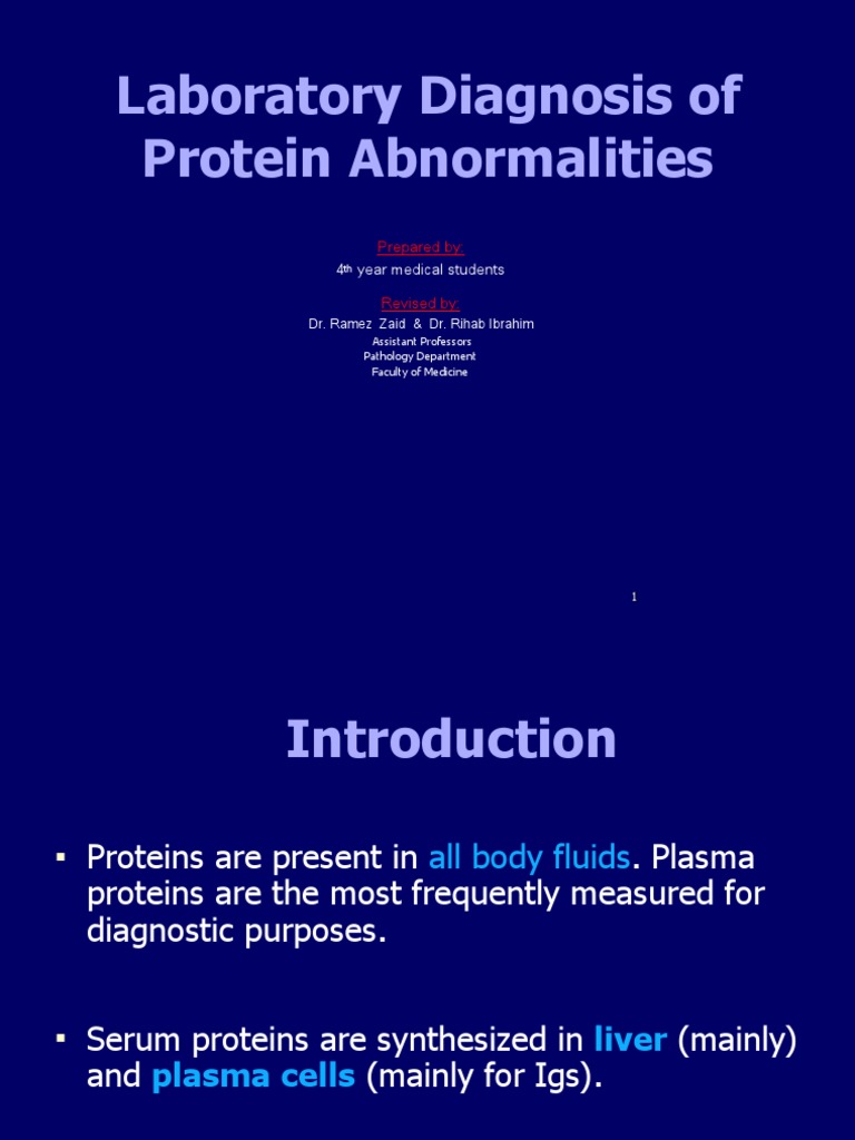 2 Lab Med Protein Student | PDF | C Reactive Protein | Multiple Myeloma