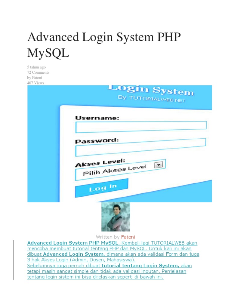 Advanced Login System PHP MySQL | PDF