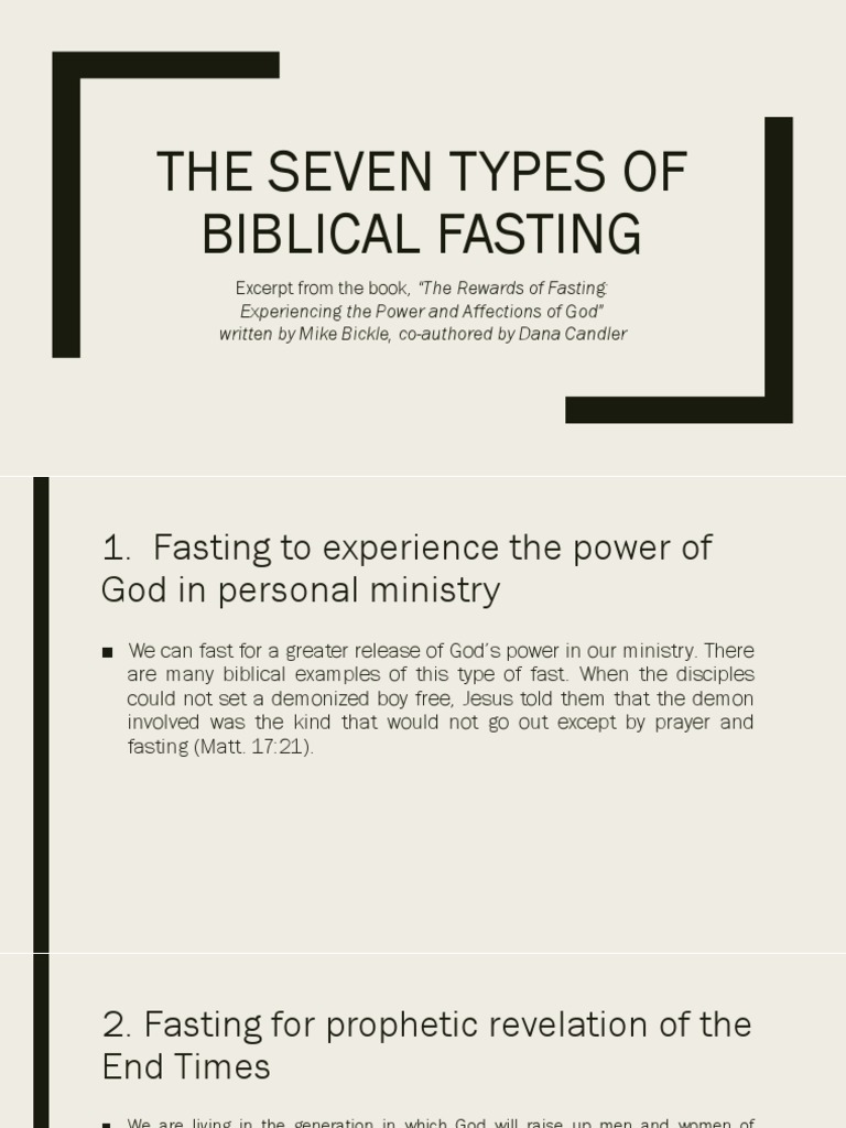 The Seven Types of Biblical Fasting | PDF | Esther | Daniel (Biblical ...