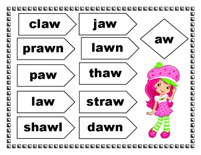 Rhyming Words with "Aw" Sound | PDF