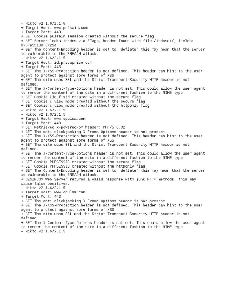 Nikto Output | PDF | Business | Technology & Engineering