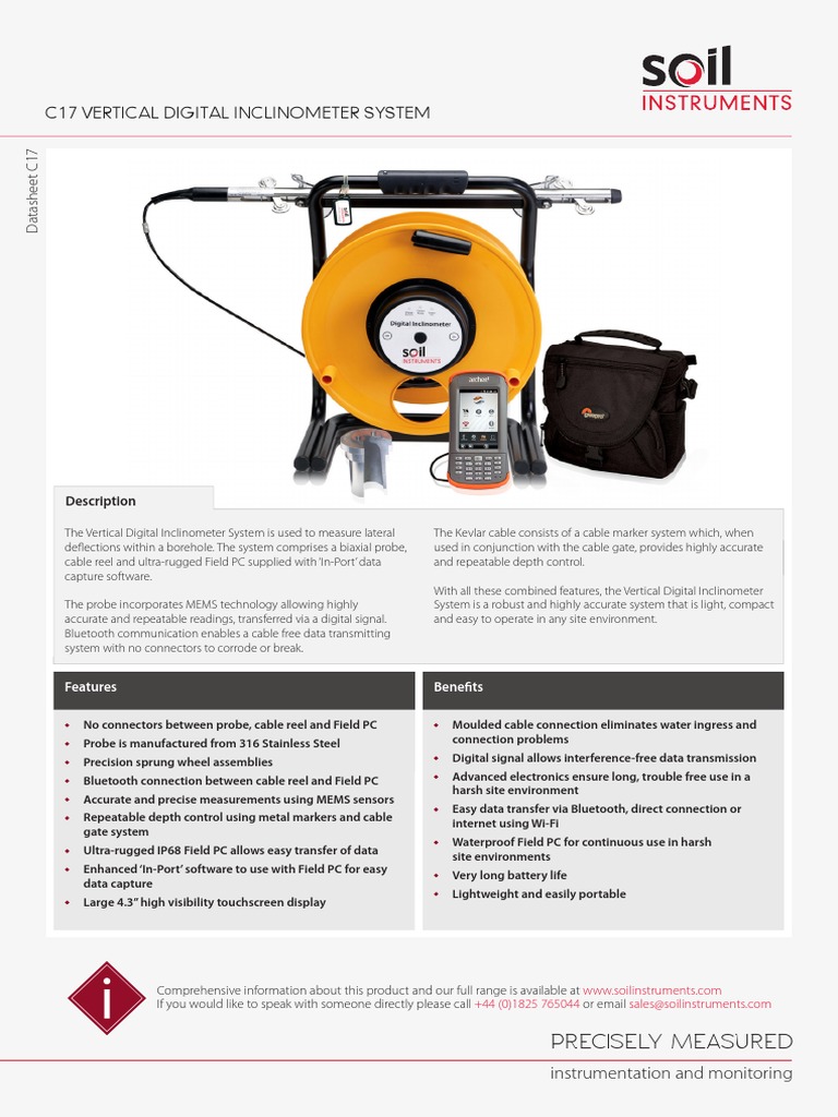 C17 Vertical Digital Inclinometer System | PDF | Bluetooth ...