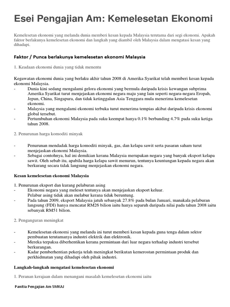 Esei Pengajian Am Semester 2 | PDF