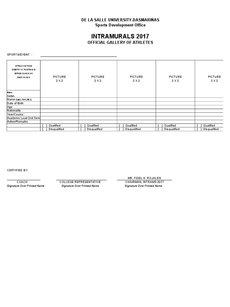 2017 INTRAMS - Gallery Form Template | PDF