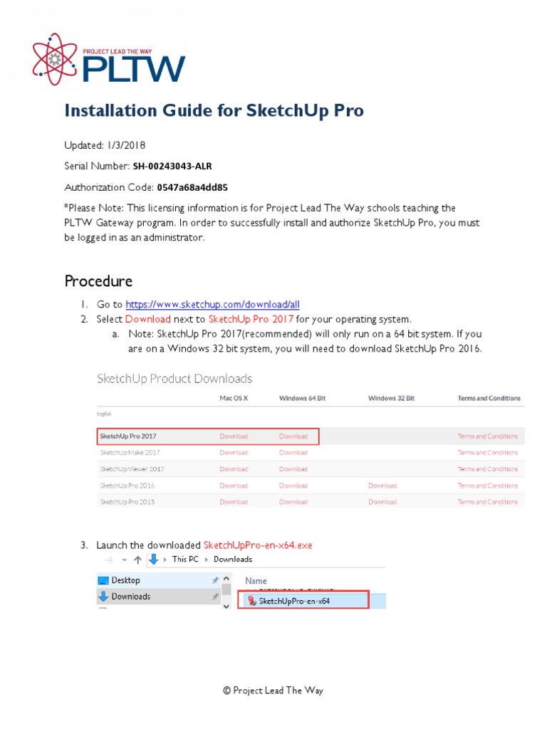 Installation Guide For SketchUp | PDF | Sketch Up | Computer Architecture