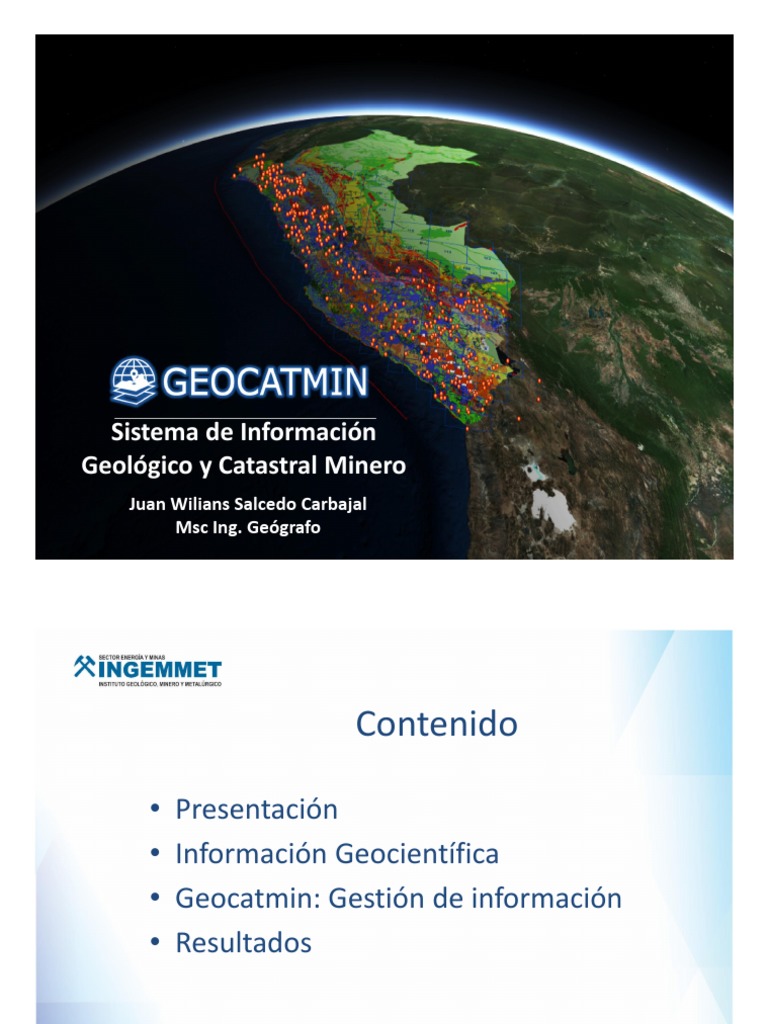 Ponencia Geocatmin PDF | PDF | Geología | Minería